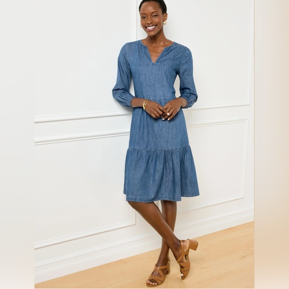 Talbots | Dresses | Talbots Tiered Denim Dress Brand New With Tags No ...